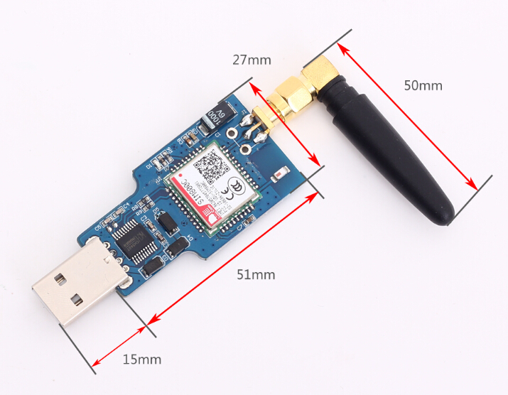 Bluetooth USB to GSM Serial GPRS SIM800C Module | Sim900a Computer Control Calling with Antenna